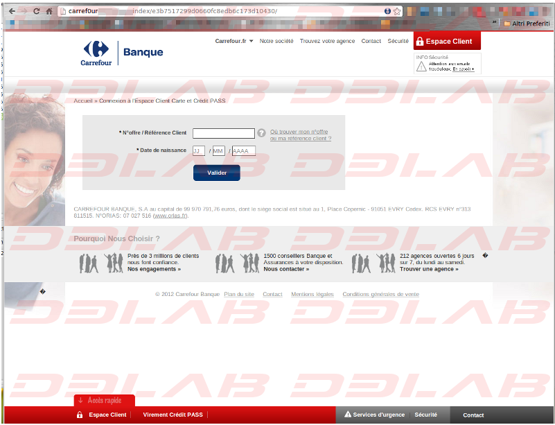 Phishing Carrefour Banque – D3Lab