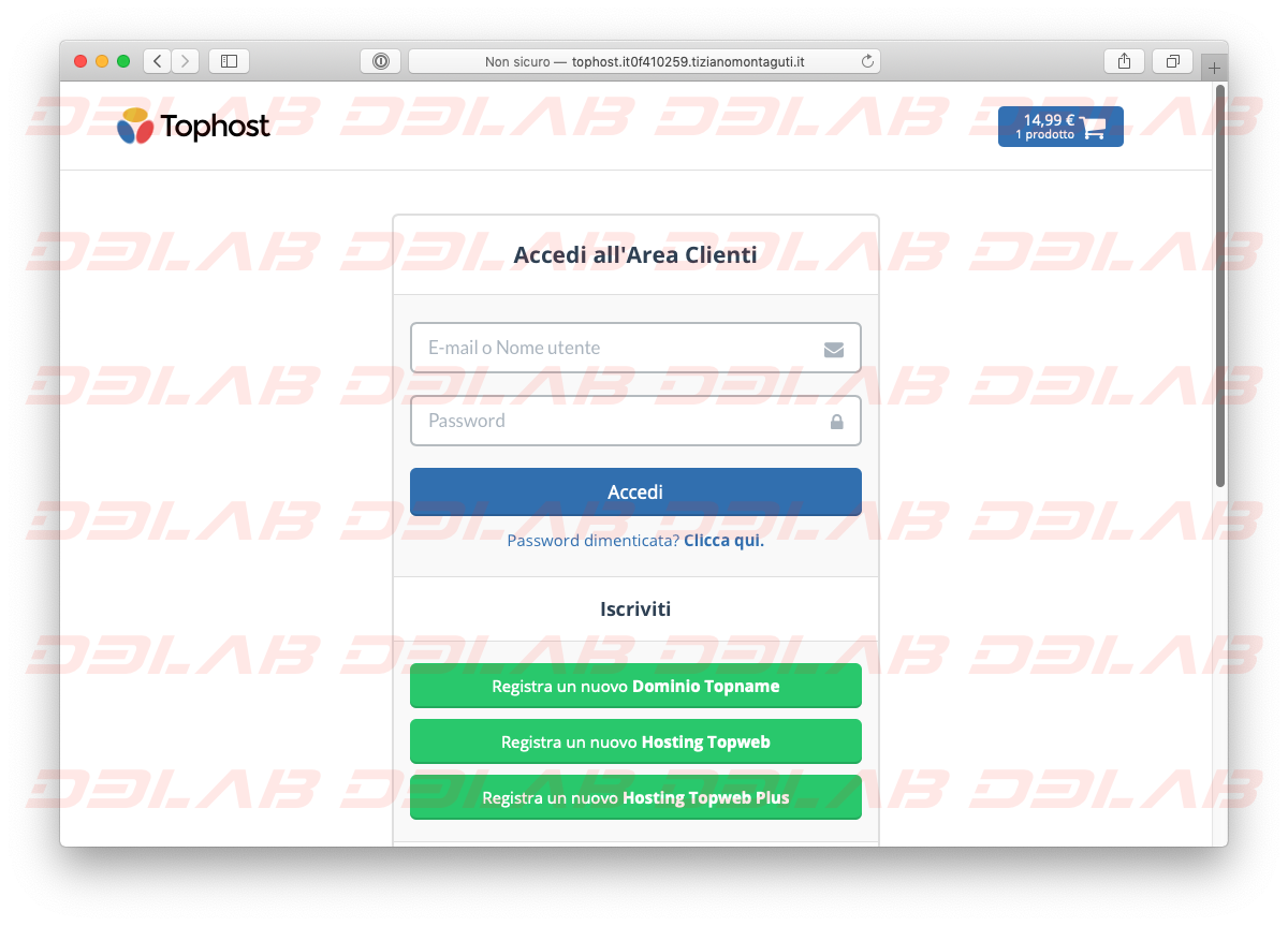 Campagna di Phishing ai danni di Tophost – D3Lab